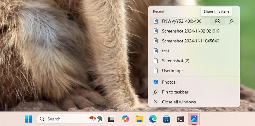 Windows 11 is adding a 'Share' button to the Start menu and Taskbar